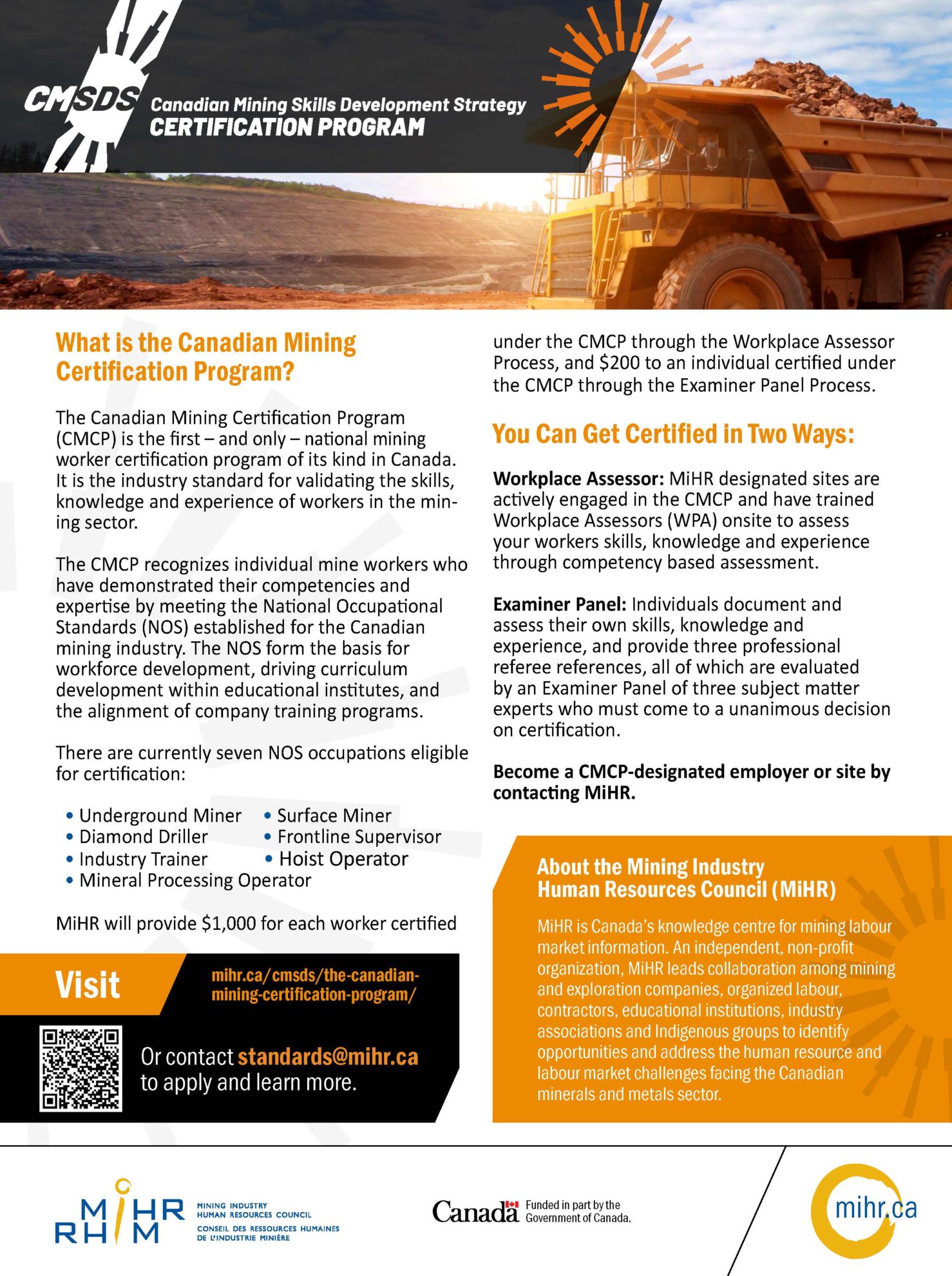 The Canadian Mining Certification Program (CMCP) - MiHR | Mining ...